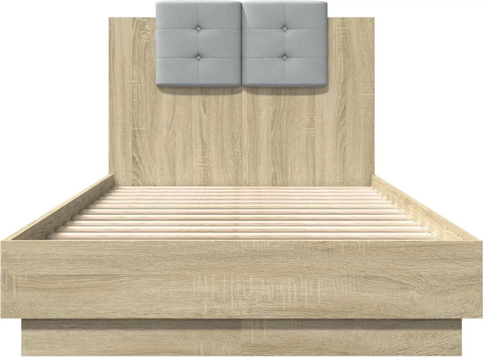 Rám postele s čelem dub sonoma 75 x 190 cm kompozitní dřevo 3209977