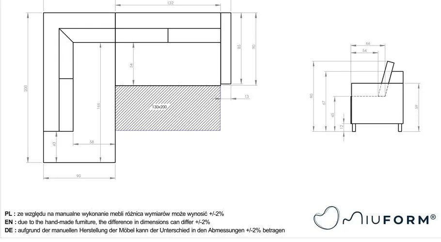 Světle šedá rozkládací rohová pohovka Miuform Charming Charlie L, levý roh