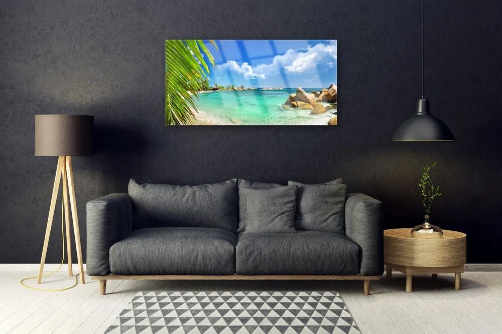 Obraz na skle Moře Skály Krajina 120x60 cm