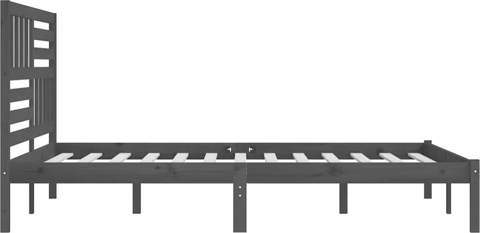 Rám postele šedý masivní borovice 200 x 200 cm 3101045
