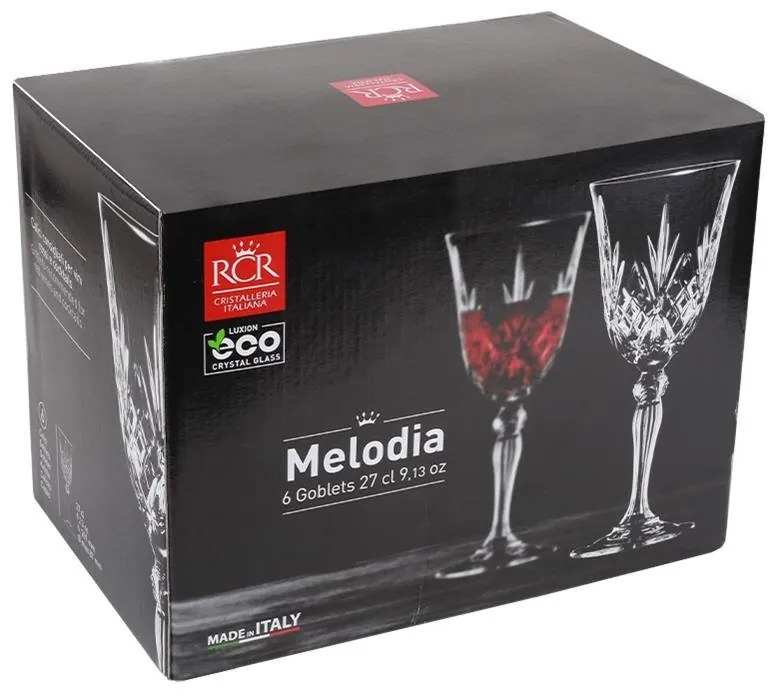RCR MELODIA SKLENICE NA ČERVENÉ VÍNO 270ML SADA 6 KS