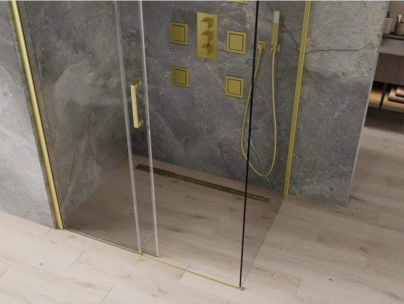 Mexen Omega sprchový kout 140x90cm, 8mm sklo, zlatý profil-čiré sklo, 825-140-090-50-00