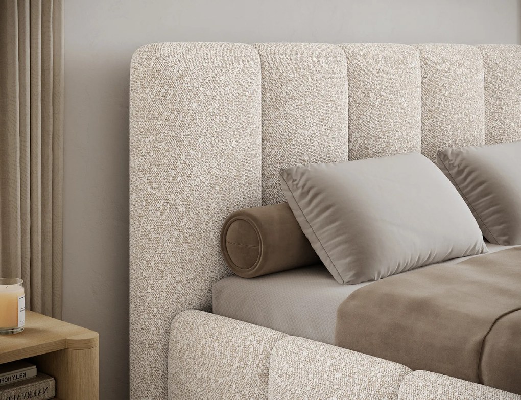 Postel Edvige + Dřevěný rám + plynový výtah + kontejner 180x200
