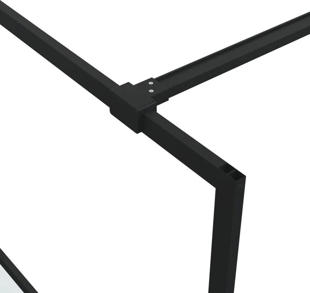 Sprchová zástěna walk-in černá 80x195 cm napůl mléčné ESG sklo 152125