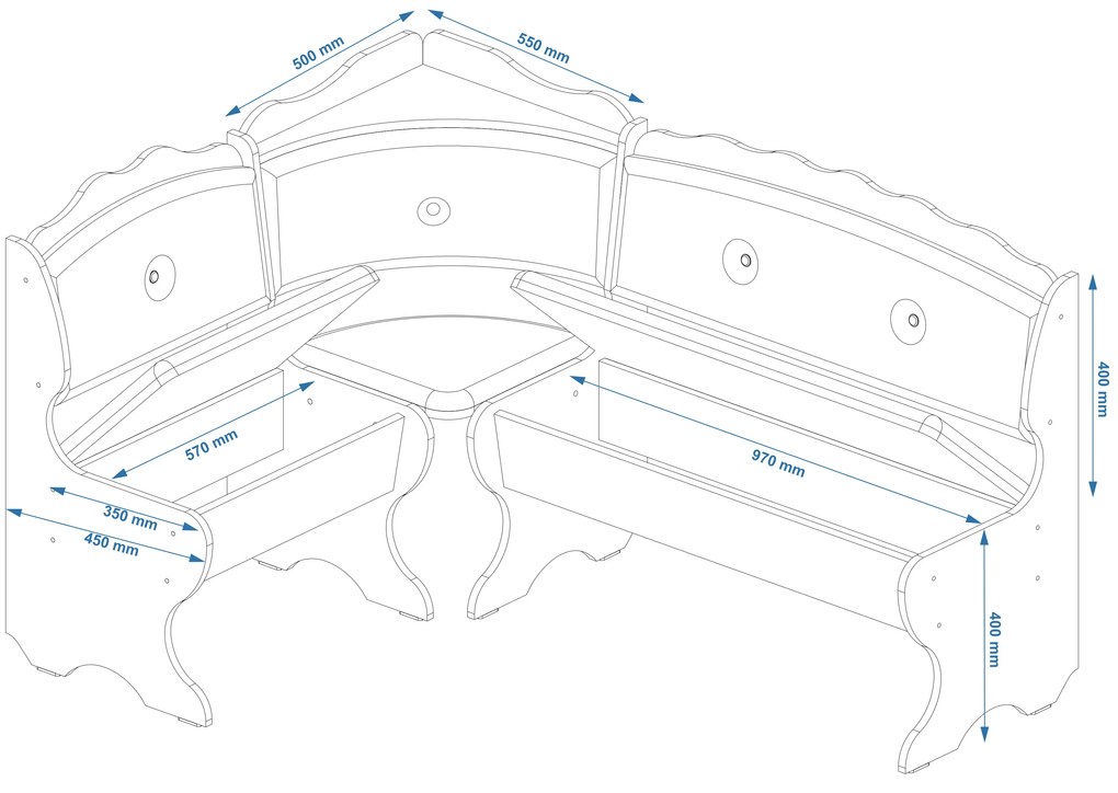 Rohová lavice CEZAR