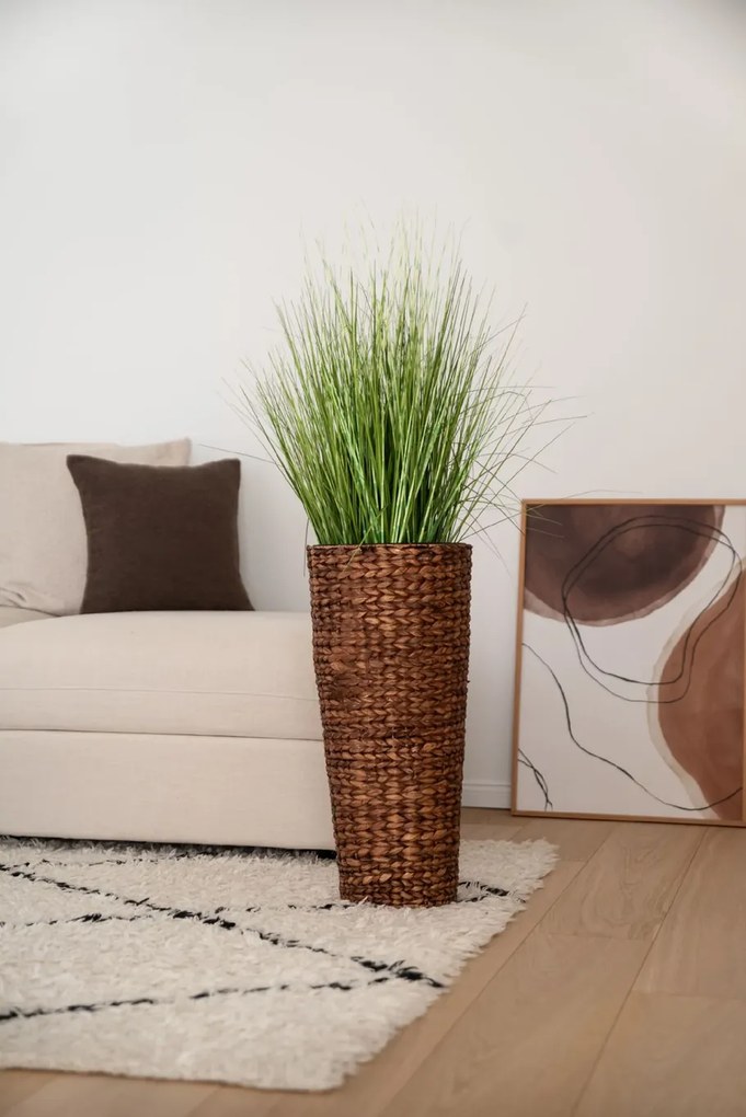 Umělá tráva v květináči ZEBRA, plast, výška 60 cm, zelená