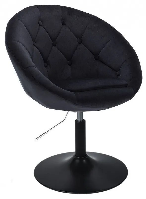 LuxuryForm DESIGN Otočné křeslo VERA VELUR na černém talíři - černé
