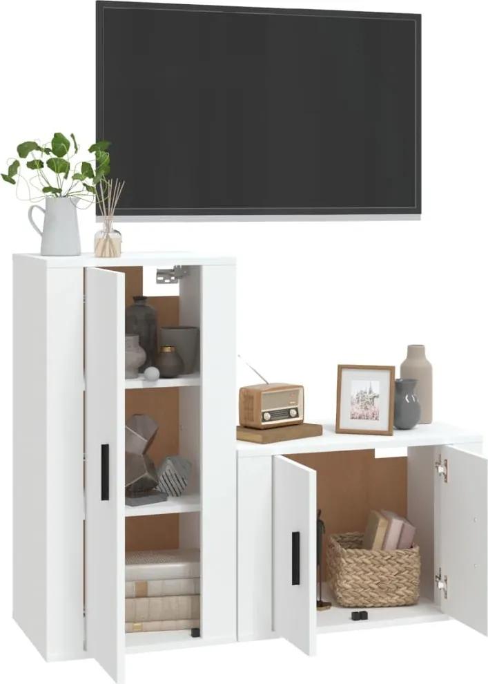 vidaXL 2dílný set TV skříněk kompozitní dřevo [3188454] Barva: Bílá