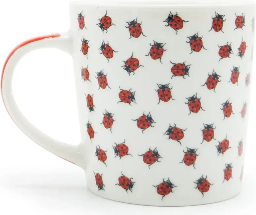 Porcelánový hrnek Berušky, 400 ml – hrnek se čtyřlístky a beruškami pro štěstí v dárkovém balení