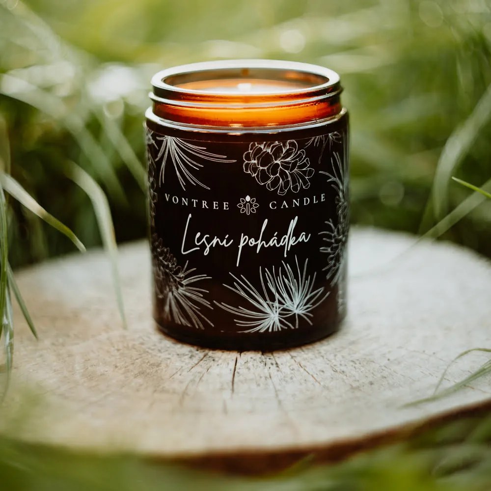 Přírodní sójová svíčka VONTREE CANDLE | Vůně lesa | 180 ml