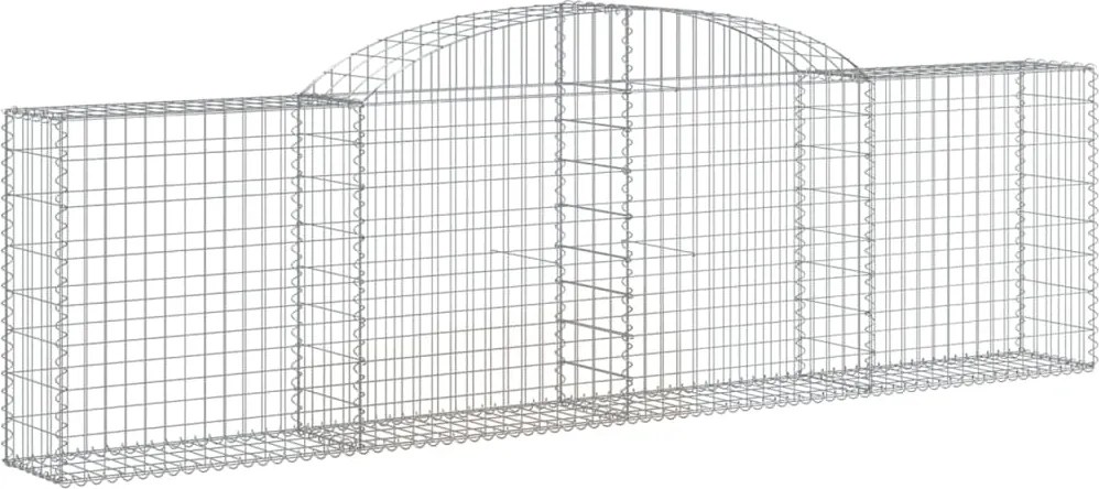 Klenutý gabionový koš 300 x 30 x 80/100 cm pozinkované železo 153504