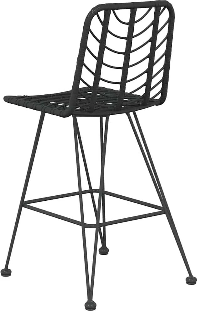 Barové stoličky 2 ks černé 45 x 56 x 103,5 cm PE ratan a ocel 319431