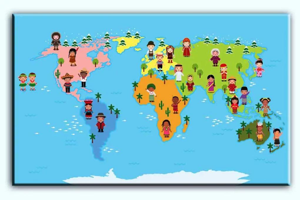 Malvis ® Světová mapa pro děti Velikost: 100x60 cm