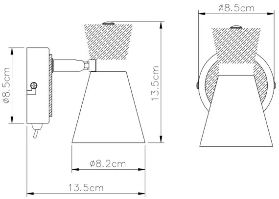 Globo 54807-1 - Nástěnné bodové svítidlo AERON 1xE14/25W/230V