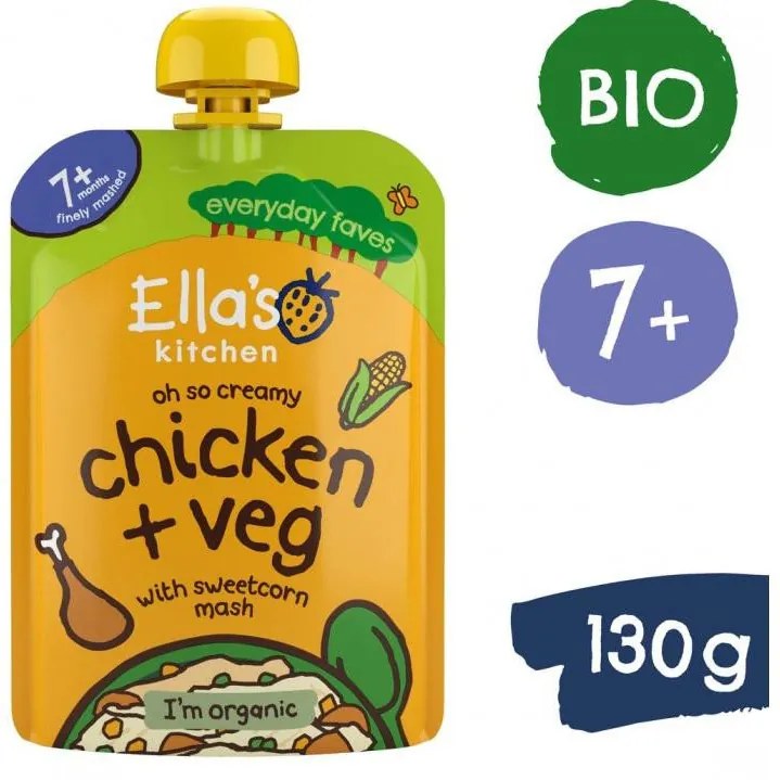 Ella's Kitchen BIO Kuřátko s kukuřičnou kaší (130 g)