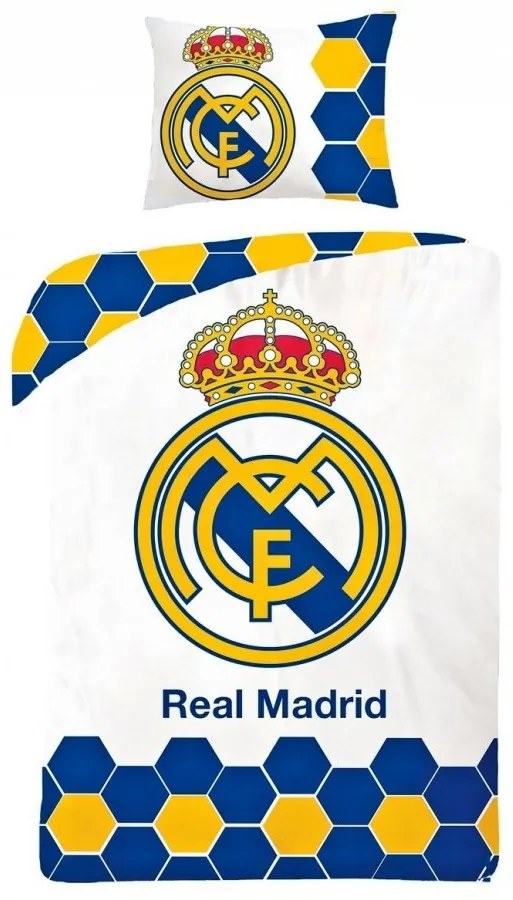 Bavlněné ložní povlečení FC Real Madrid - 140 x 200 + 70 x 90 cm | Oficiální produkt Realmadrid