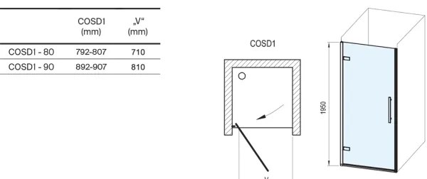 Ravak X0VV40300Z1 - Sprchové dveře COOL 80x195 cm černá