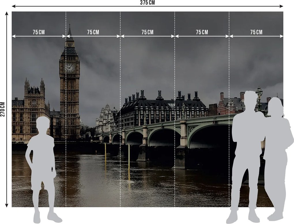 Fototapeta na míru Ponurý Výhled na Big Ben | Vliesová fototapeta na zed' | DFTNXXL0423