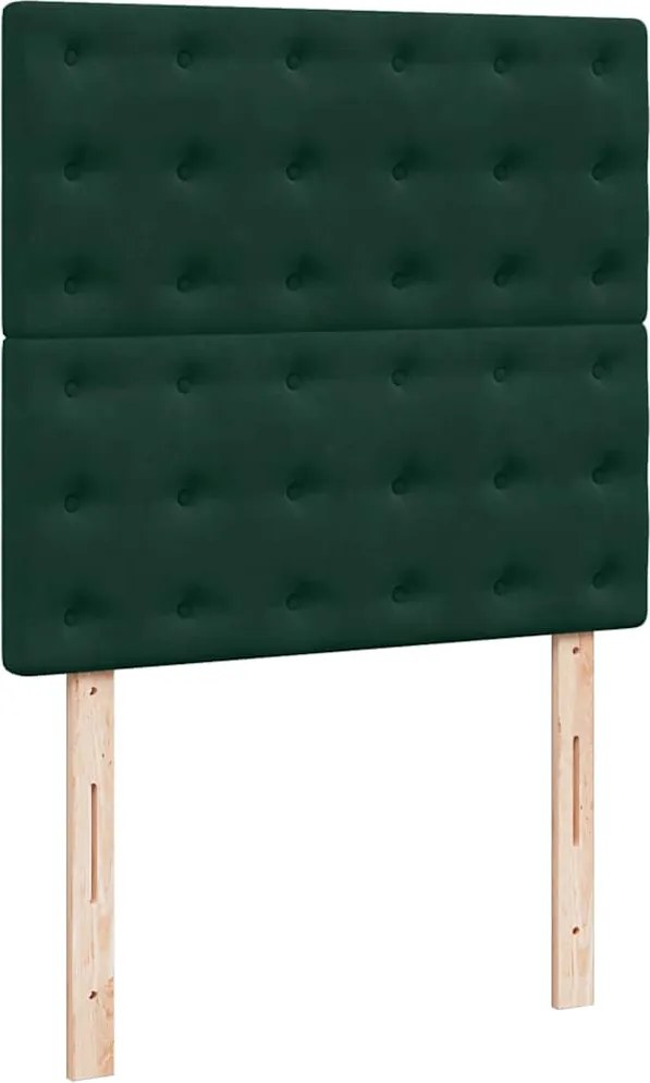 Box spring postel s matrací tmavě zelená 90x200 cm samet 3293125