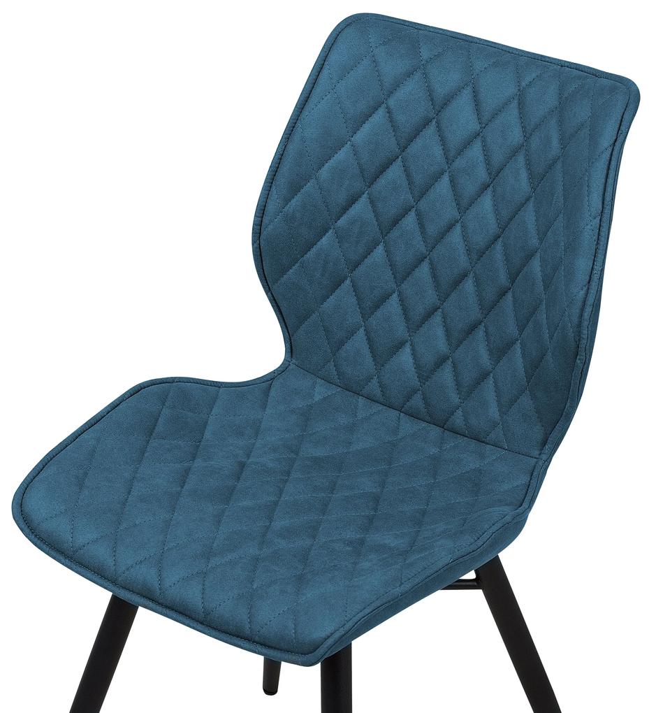 Sada dvou modrých jídelních židlí LISLE Beliani