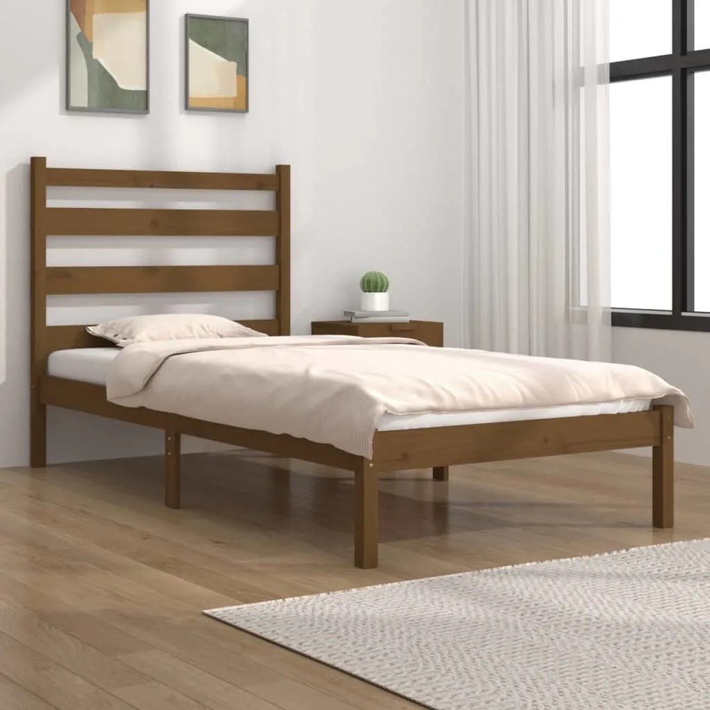 vidaXL Rám postele masivní borovice 90 x 190 cm Single [3103615] Barva: Přírodní