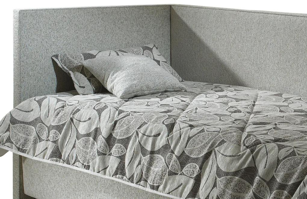 NEW DESIGN postele Zvýšená čalouněná postel QUATRO s čely a úložným prostorem, 90×200 cm Velikost postele: 90 × 200 cm, Strana: Levá