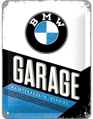 Plechová cedule BMW - Garage, (15 x 20 cm)