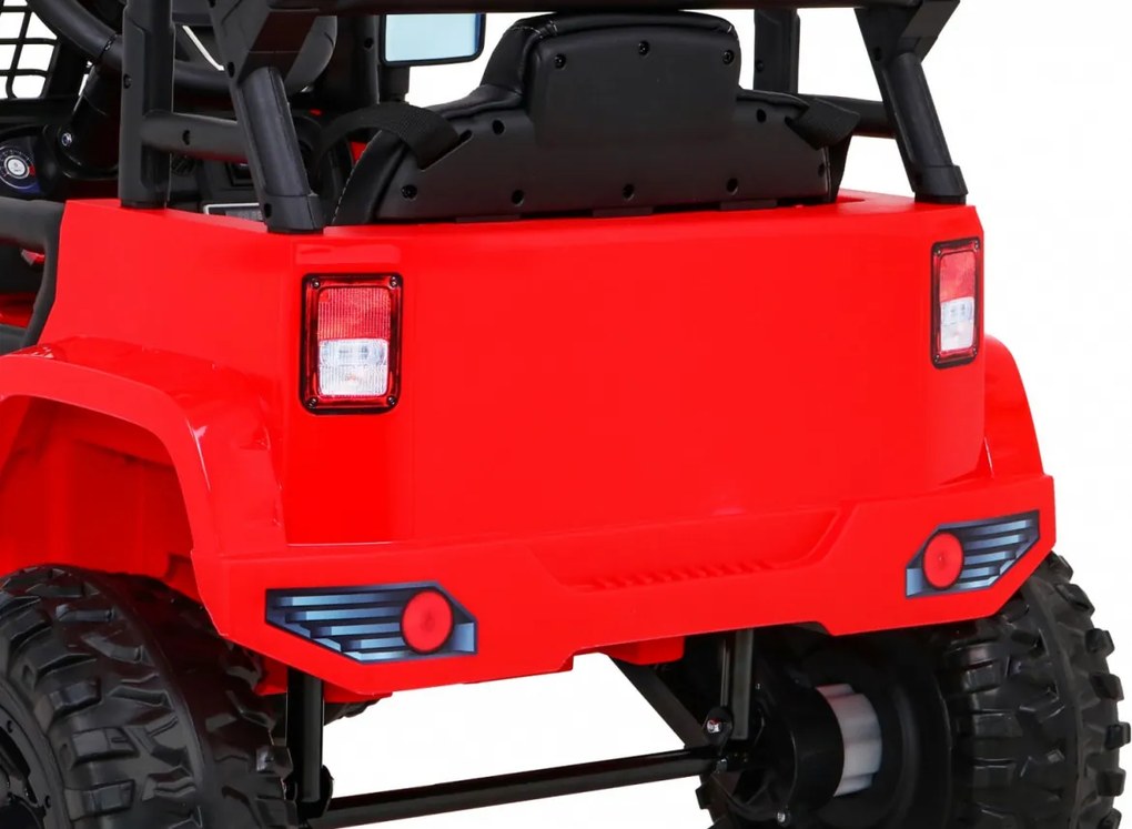 Ramiz Autíčko Jeep Dark Night na baterie pro děti červené + pomalý start + EVA kola + LED audio