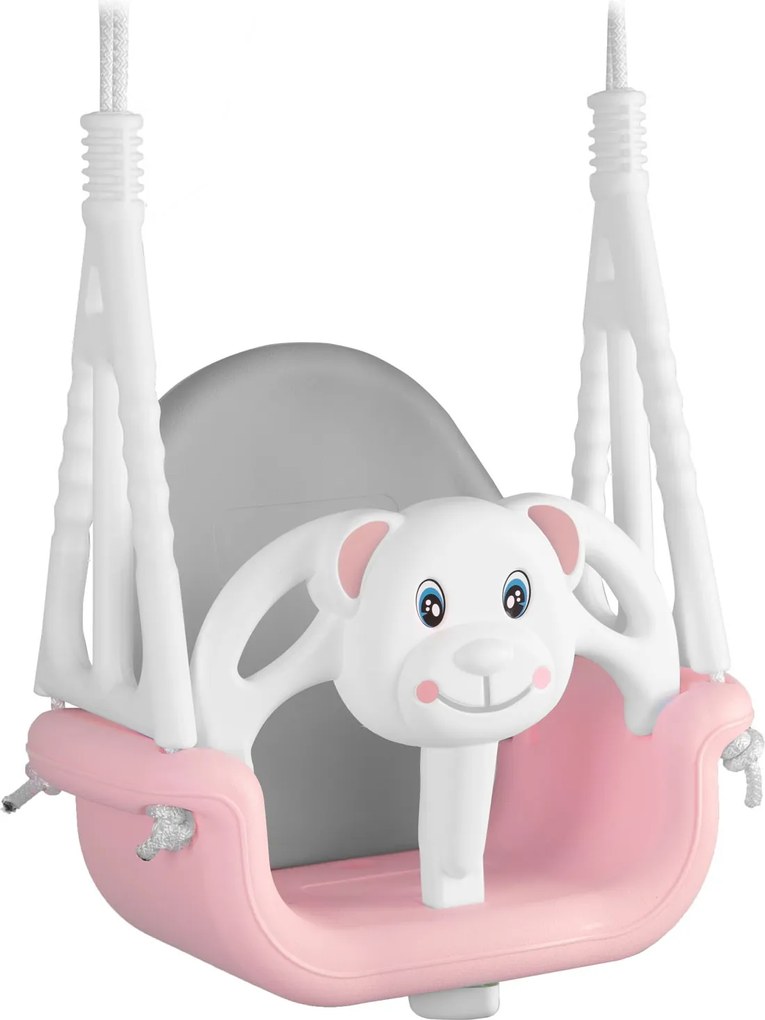 Medvídek 3 v 1 kbelíková houpačka Ricokids růžová