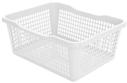 Plastový košík 41,9 x 32 x 16,8 cm, bílá