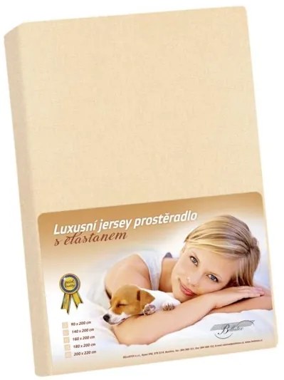 Bellatex prostěradlo jersey s elastanem béžová rozměr 140x200 cm
