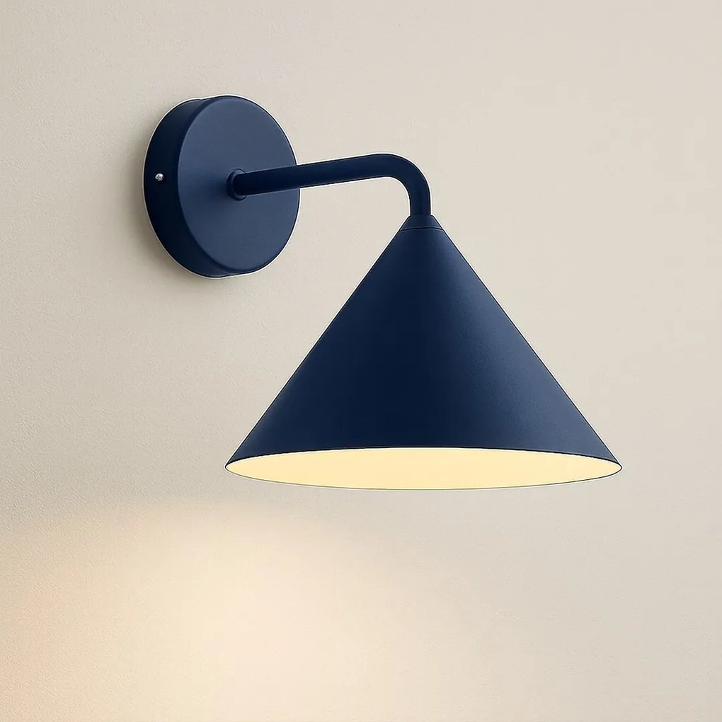 Nástěnné svítidlo Capital, 1x tmavomodré kovové stínítko, (fi 21cm), db