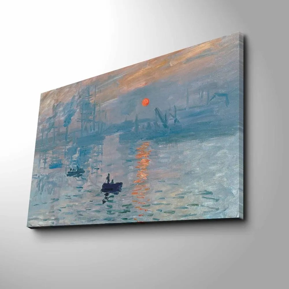 Nástěnná reprodukce na plátně Claude Monet Sunrise, 70 x 45 cm