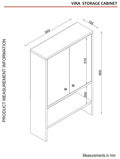 Koupelnová nástěnná skříňka VIRA 90x59 cm bílá