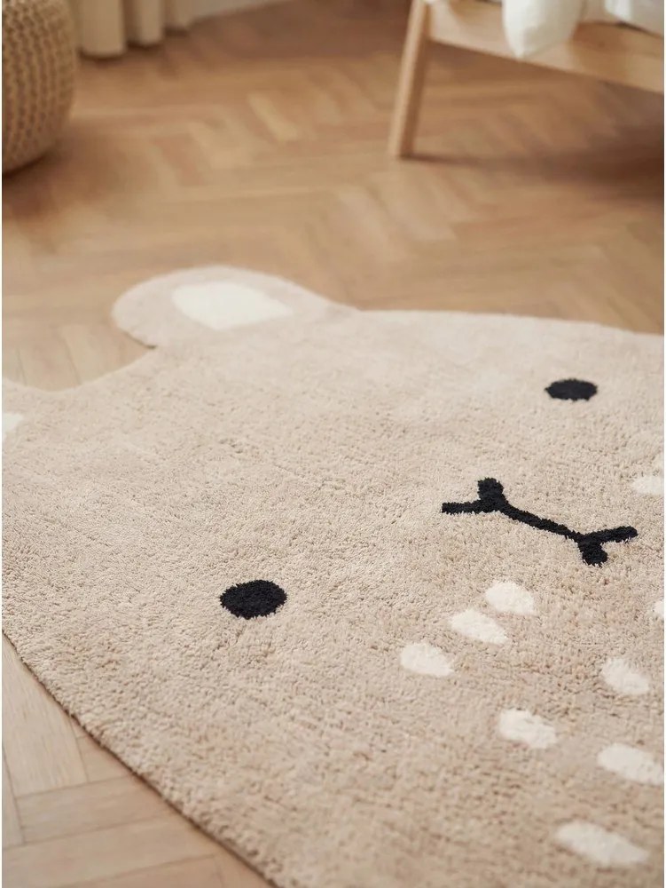Béžový pratelný/ručně tkaný bavlněný dětský koberec 120x152 cm Snuggle Pucki – Hanse Home