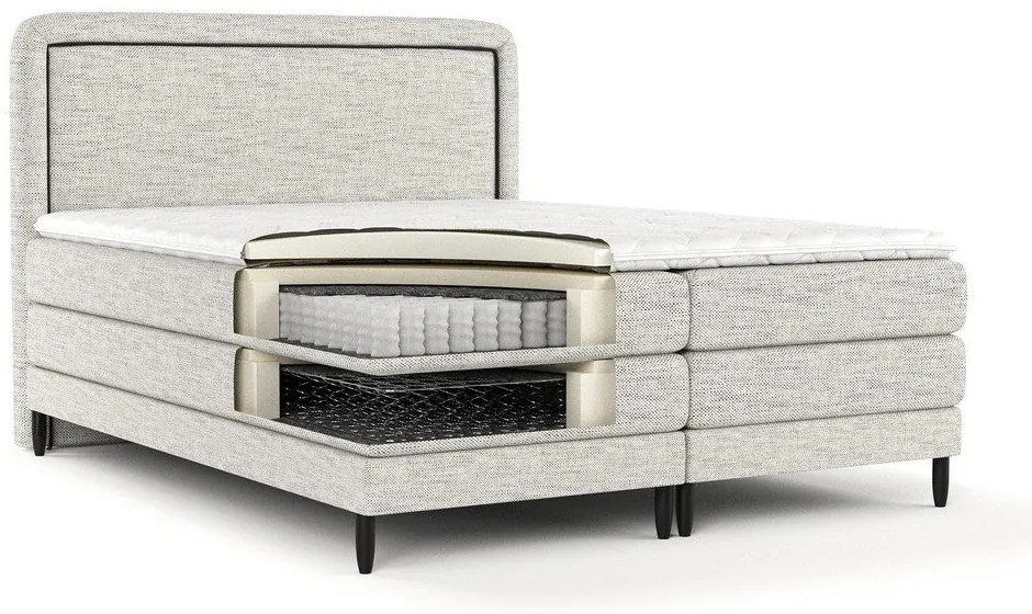 Světle šedá boxspring postel 140x200 cm Dove – Maison de Rêve