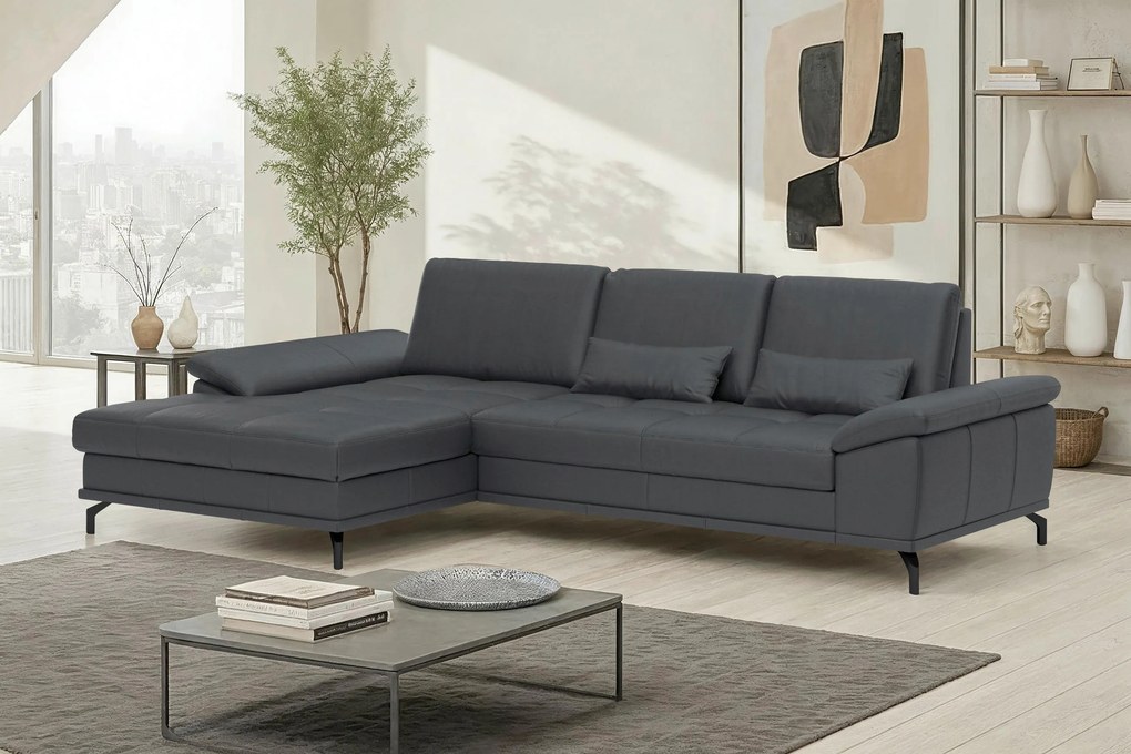 XXXLutz ROHOVÁ SEDAČKA, kůže, černá Sit & More - Sedací soupravy - 000144039748