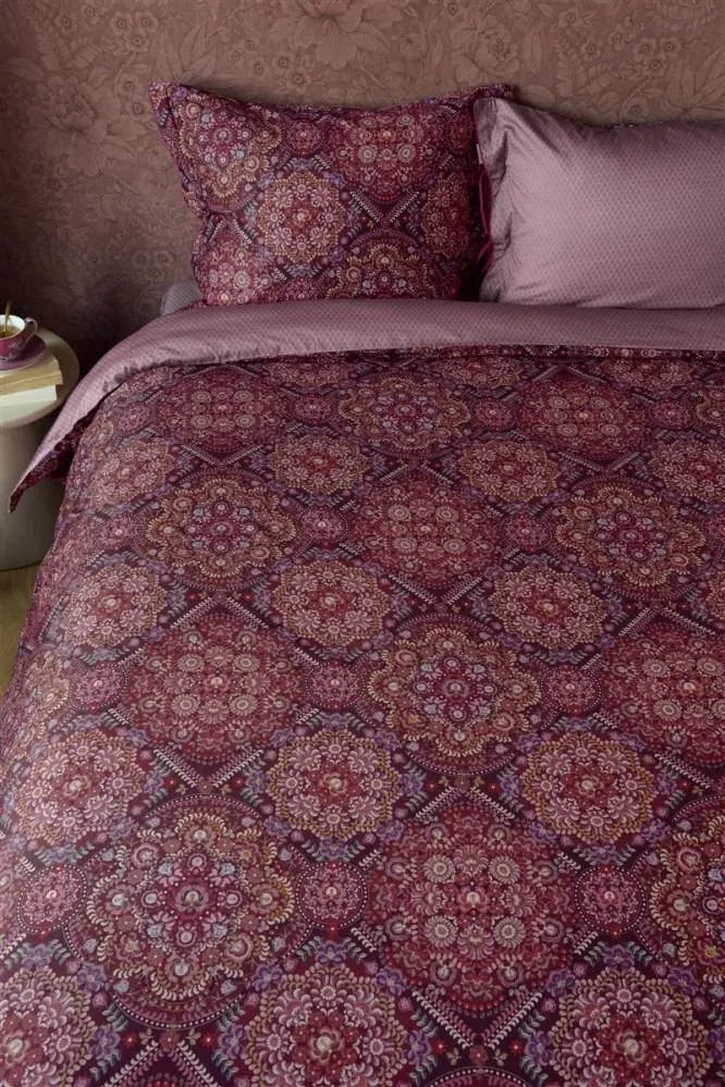 Pip Studio povlečení z broušeného kepru ( Twill ) Mosaico červené 200x200 + 2 x 70x90 cm (Luxusní povlečení z materiálu brushed twill)