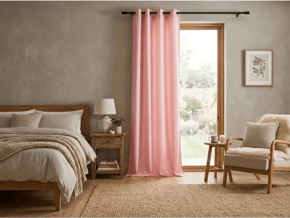 Závěs OXFORD LIGHT 140x250 cm, růžový Zavěšení: Řasící páska