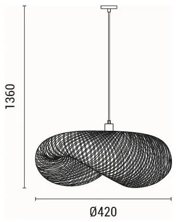 Lustr na lanku CALYPSO 1xE27/40W/230V bambus