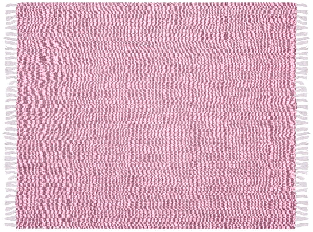 Bavlněná deka 130 x 160 cm růžová TANGIER Beliani