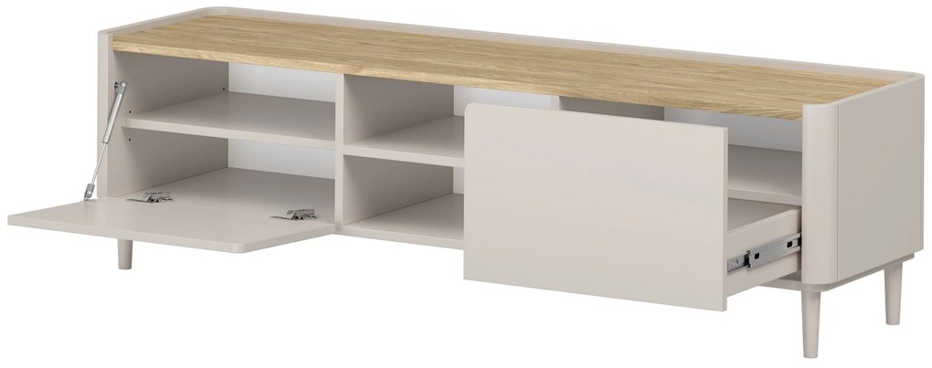 TV stolek Elivo 170 cm na nožkách - kašmírová / dub olejovaný
