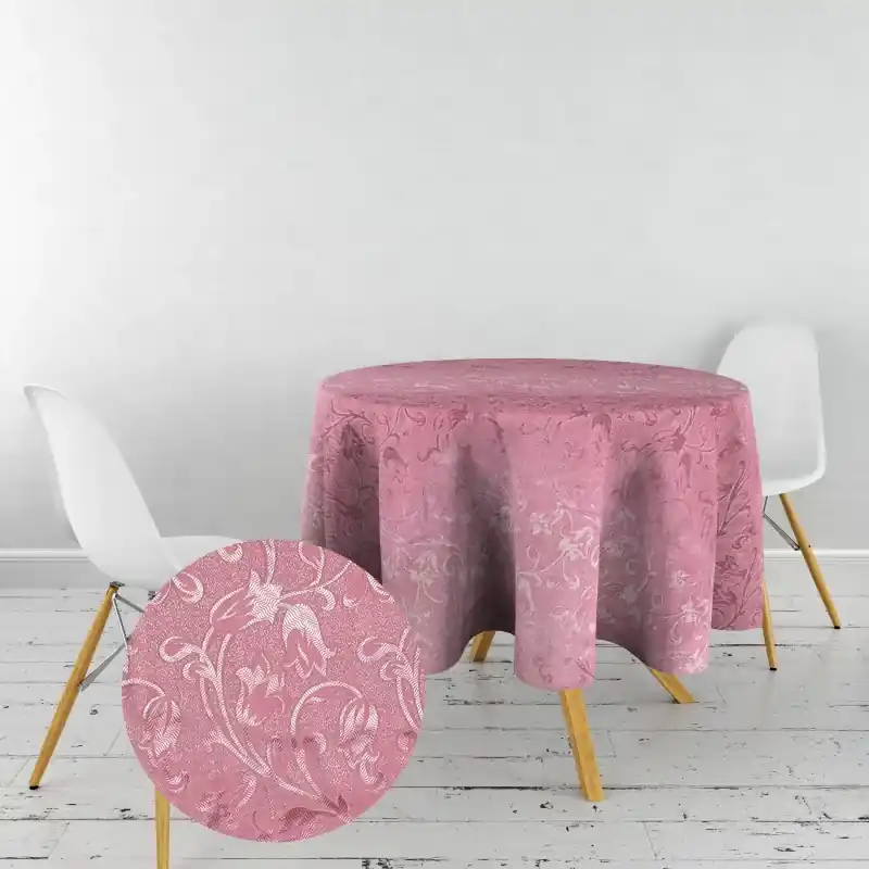 Ervi dekorační ubrus na stůl oválný - Sabrina růžová květy | BIANO