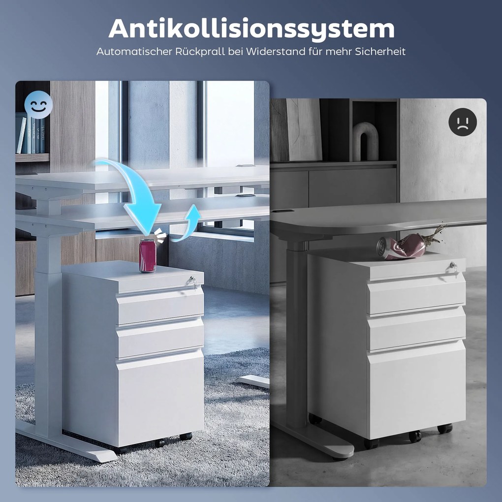 HOMCOM Elektrický rám psacího stolu, výškově nastavitelný, s paměťovou funkcí, ocel, bílý