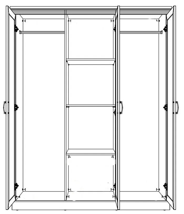 Ložnice Royal r | 4 dílná sestava | borovice nordická