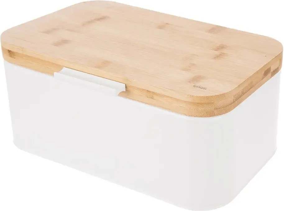 Orion Chlebník WHITELINE, plech/bambus, 30 x 19,5 x 14,5 cm