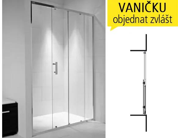 Cubito pure sprchové dveře posuvné 120 cm (1165-1195mm)profil:stříbro, výplň:transparent, JIKA