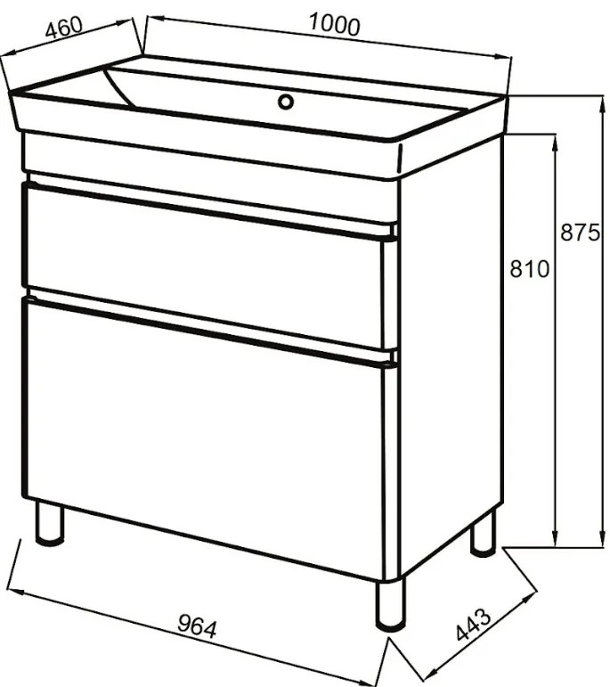 Lavedo Vivace Mokko 100 koupelnová skříňka s umyvadlem