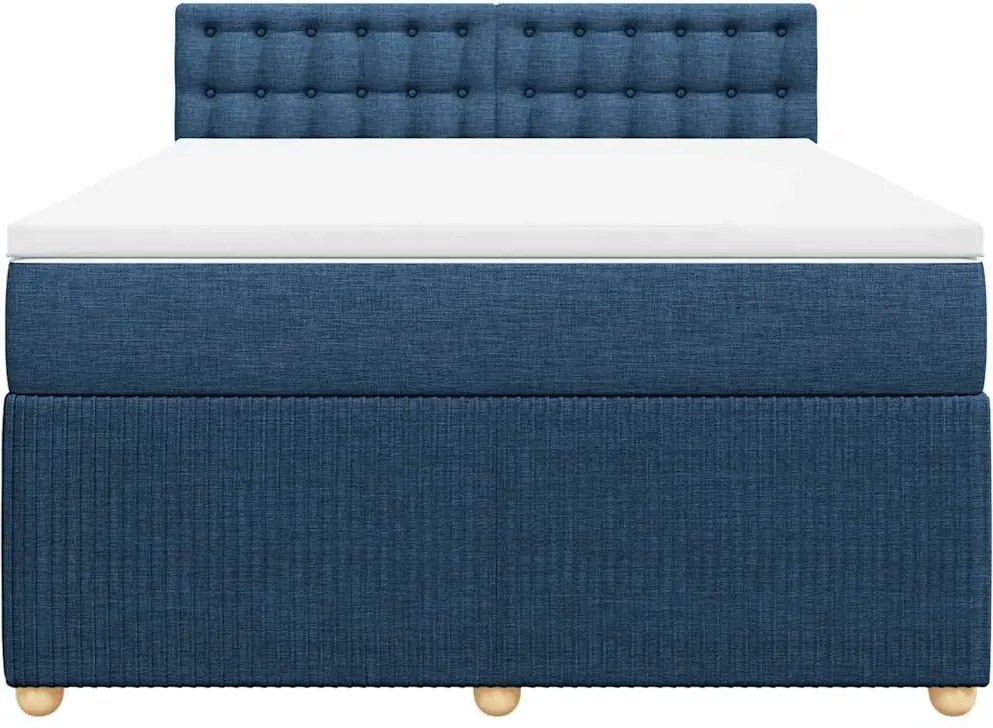 Box spring postel s matrací modrá 140x190 cm textil 3289771