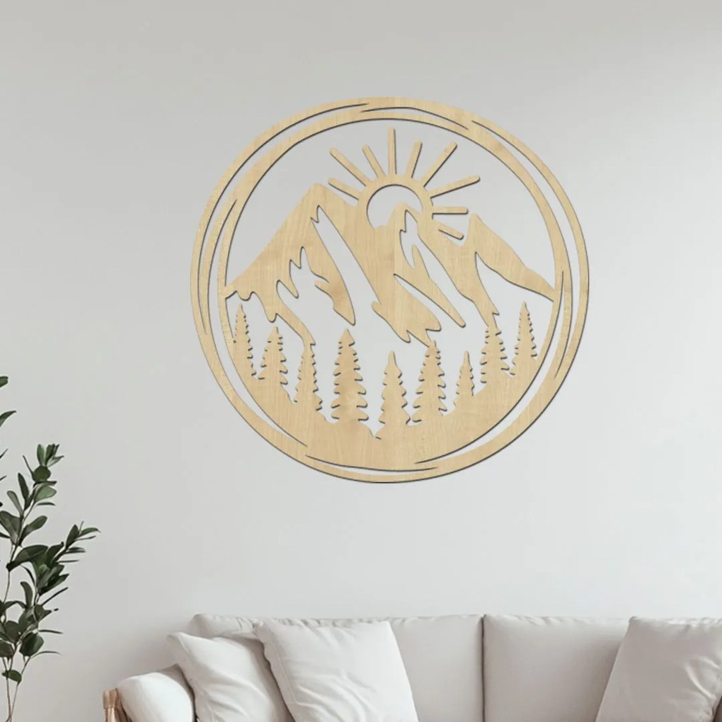dřevo života Dřevěná dekorace na zeď VÝCHOD SLUNCE Zvolte barvu dekoru: Buk, Zvolte rozměr Ø (cm): 60